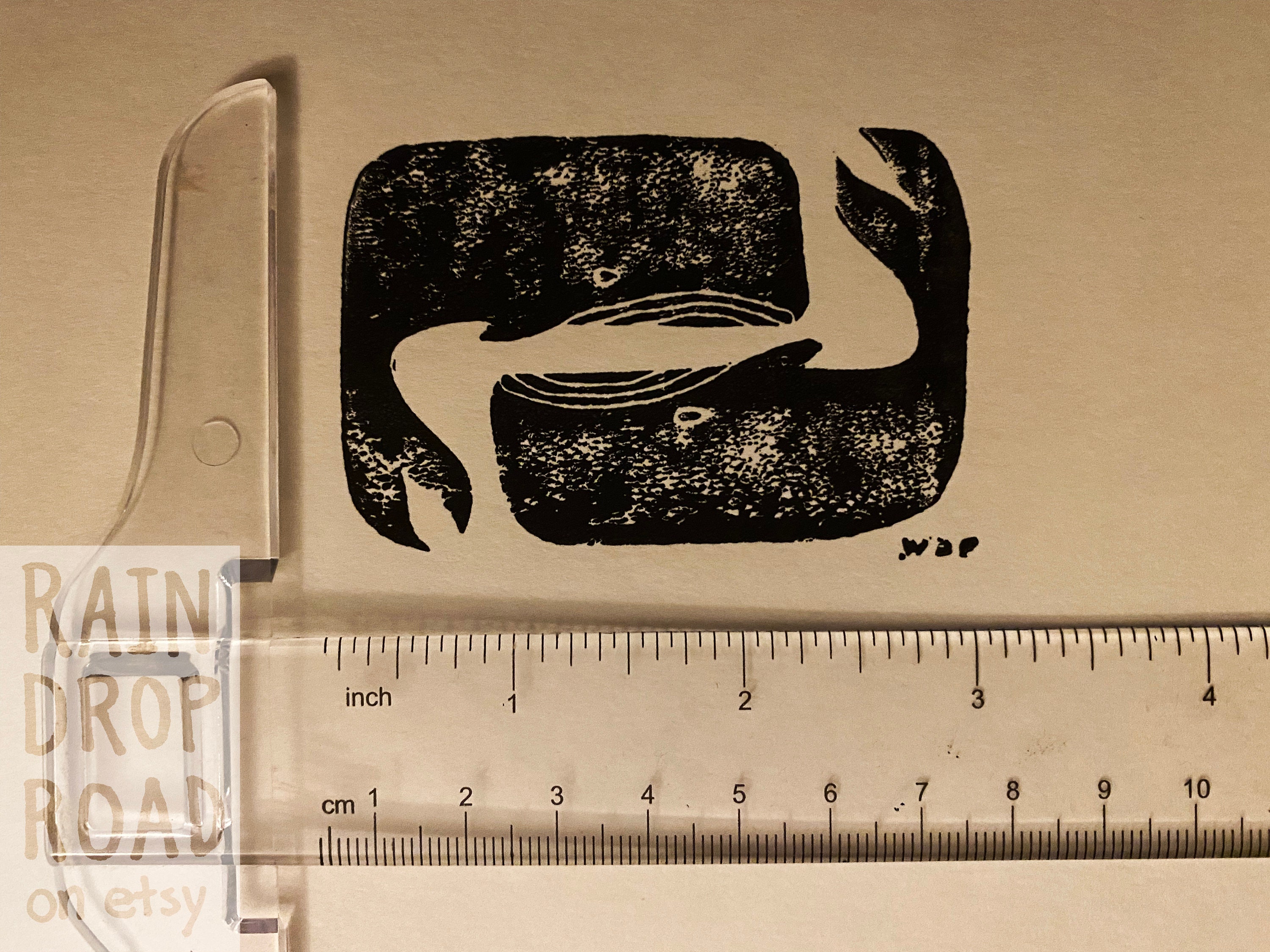 Whales Block Print, Nautical Linocut - Etsy