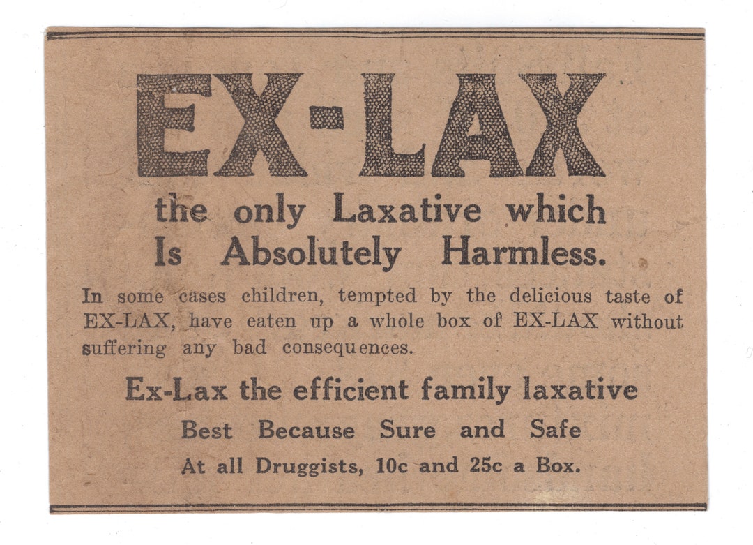 Exlax Ad 1912 - Etsy