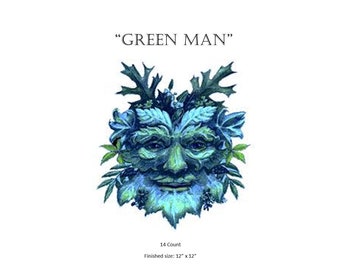 Green Man Cross Stitch - Etsy