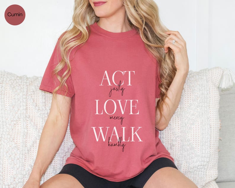 Micah 6:8 KJV Act Justly Love Mercy Walk Humbly Tshirt - Etsy