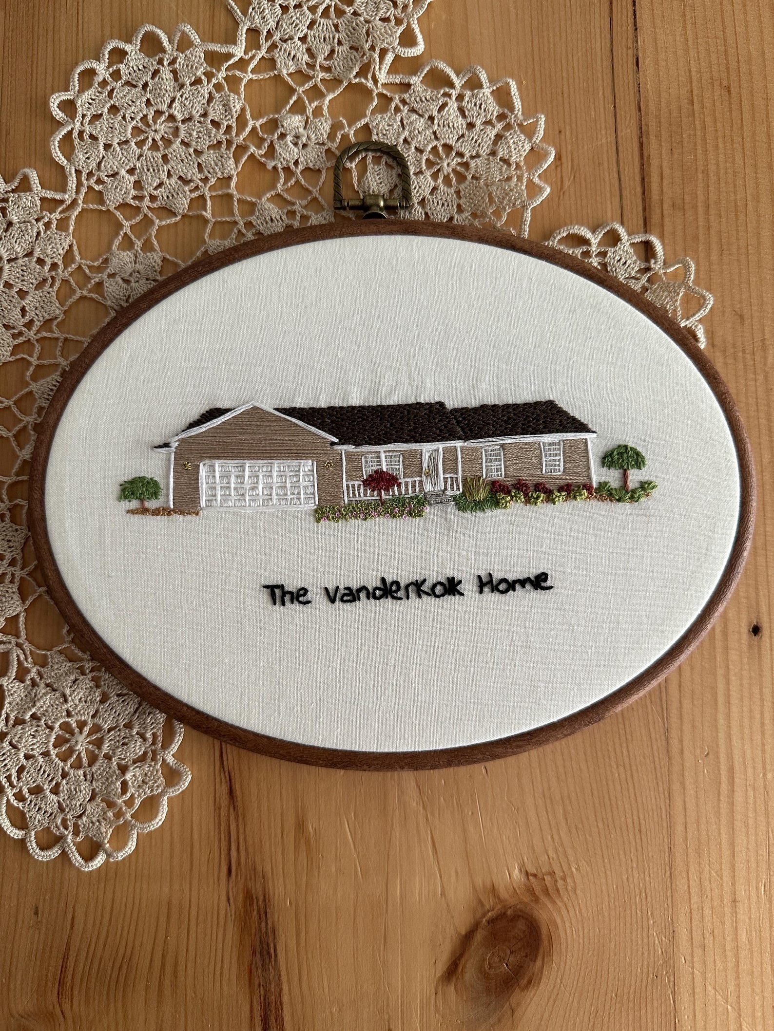 Custom Hand-embroidered House Portrait, Hand-stitched Wedding Venue ...