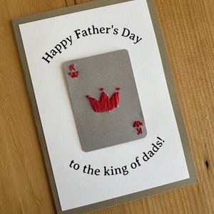 Embroidered Father's Day Card, King of Dads, Magic-lover, Card-player ...
