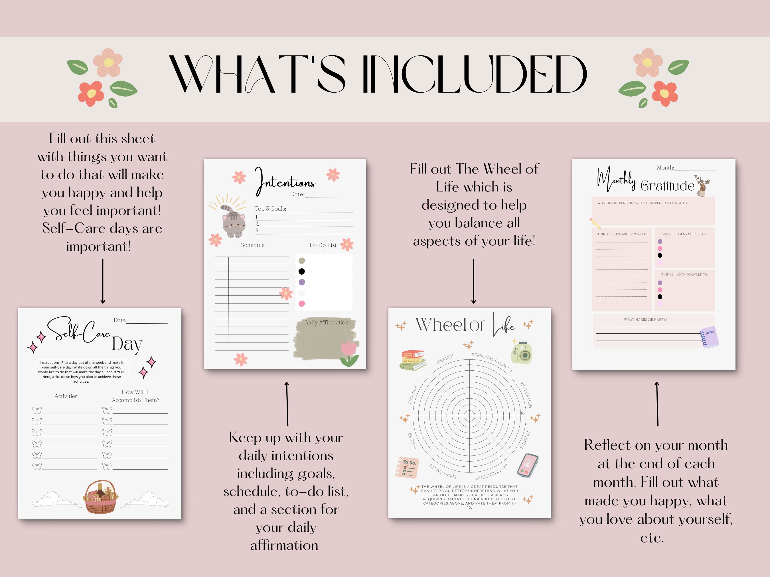 Self-care Workbook: Mood Tracker, Gratitude Journal (digital Download ...