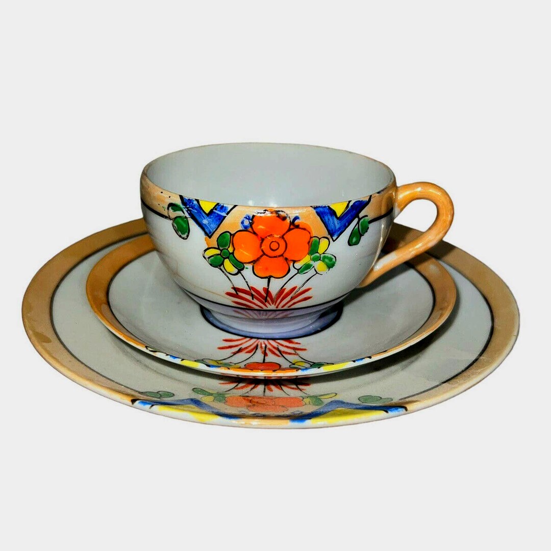 Beautiful NORITAKE MORIMURA Lusterware 3 Piece Teacup Set - Etsy