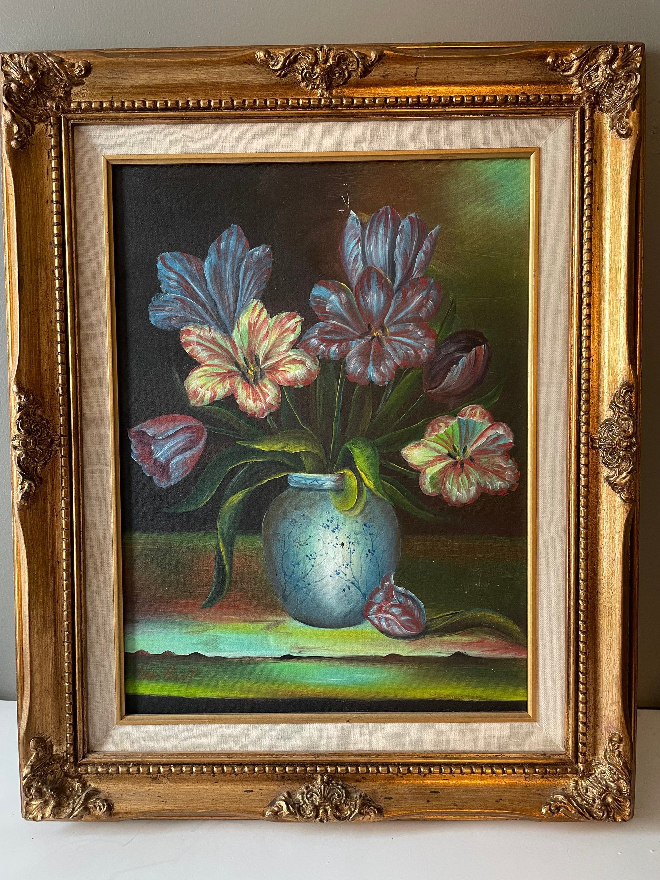 Van Hunt Still Life Vase of Flowers - Etsy