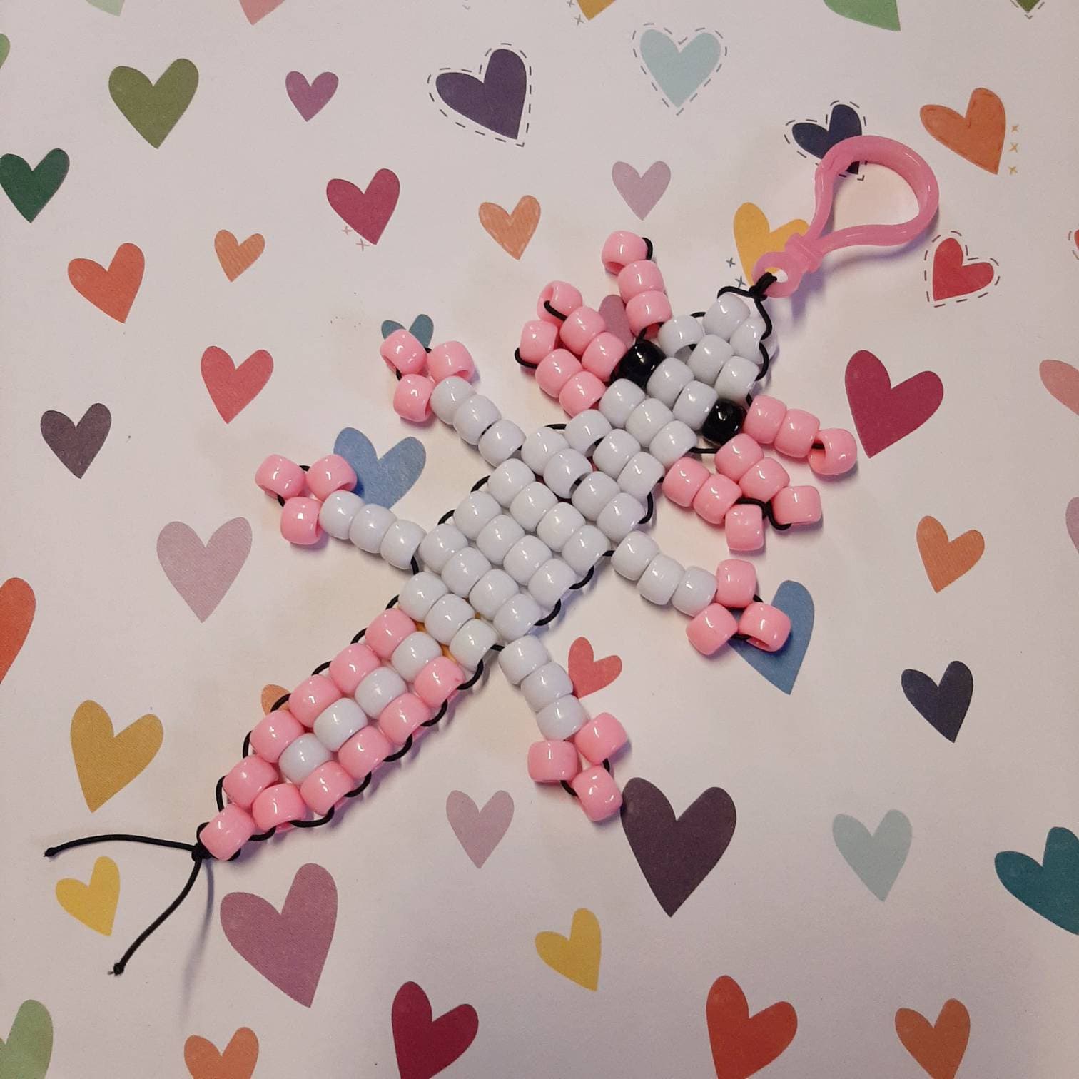 Pony Bead Axolotl Keychain - Etsy