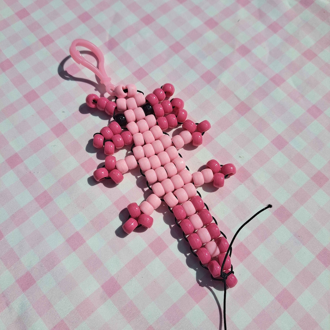 Pony Bead Axolotl Keychain - Etsy