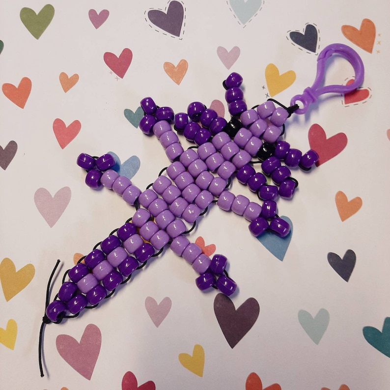 Pony Bead Axolotl Keychain - Etsy