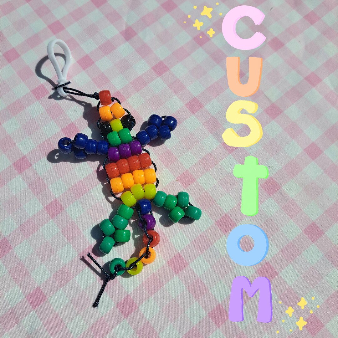 CUSTOM Pride Flag Beaded Lizard Keychain - Etsy