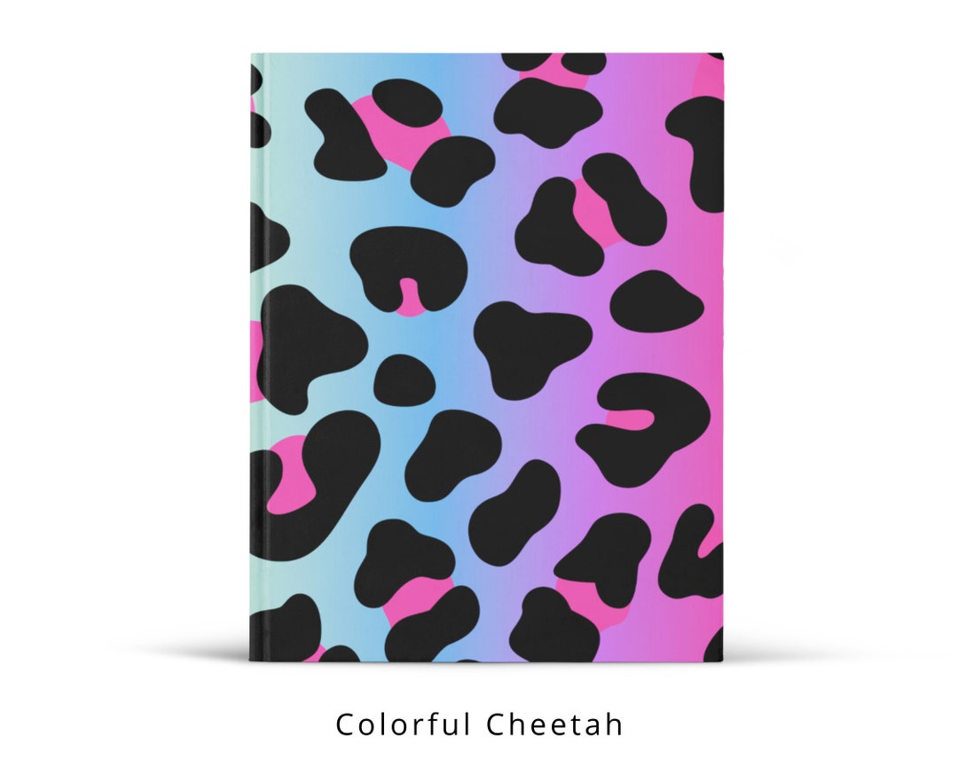 Rainbow Cheetah Daily Planner Hard Cover Journal Notebook Monthly ...