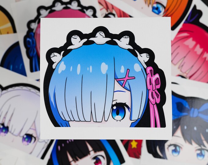 Rem Peeker, Re:zero Anime Sticker Car Decal - Etsy
