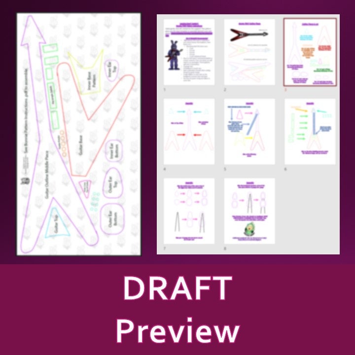 Bonnie FNAF Guitar & Ear Pattern DIGITAL FILE Only - Etsy