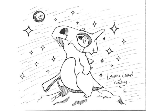 Pokemon Cubone Line Art - Etsy