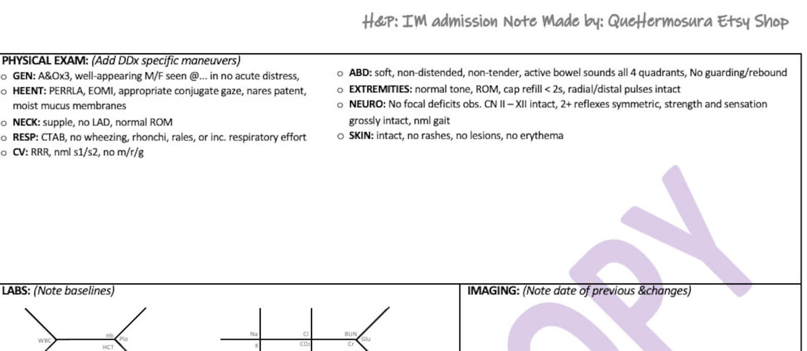 Internal Medicine H&P 2 Clinical Templates for Medical/np/pa Students ... Internal Medicine H&P 2 Clinical Templates for Medical/np/pa Students ...