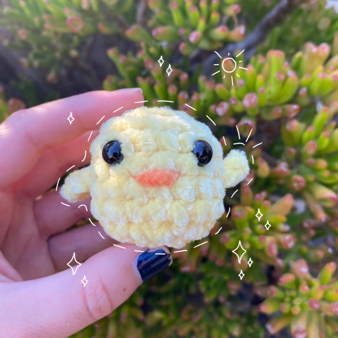 MINI CHICKY Crochet Plushie Gift, Small Cute, Yellow Chick, Velvet Fuzzy Crochet Amigurumi Toy ...