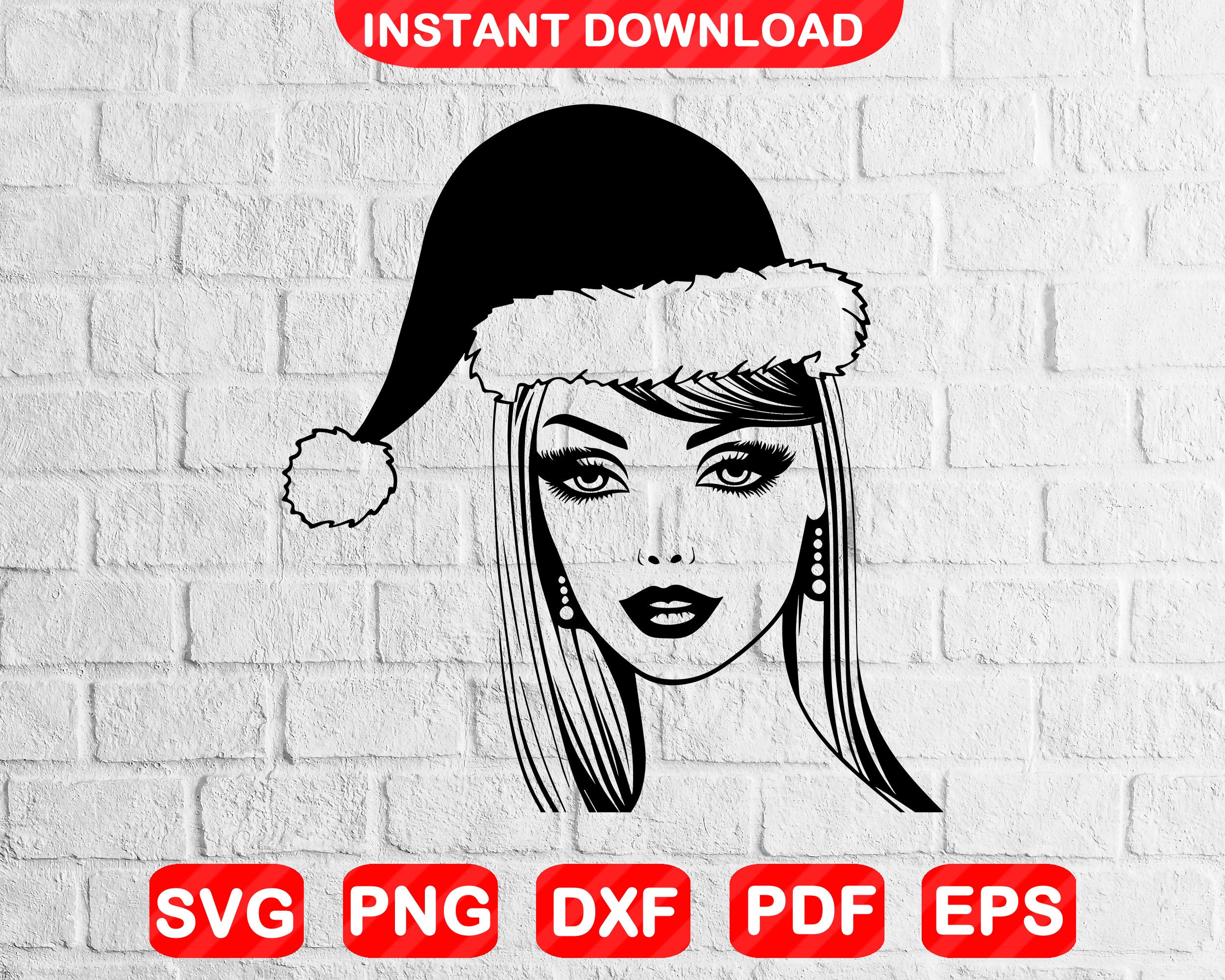 Christmas Girl Svg, Png | Girl Walking Svg | Beautiful Girl Svg | Girl ...