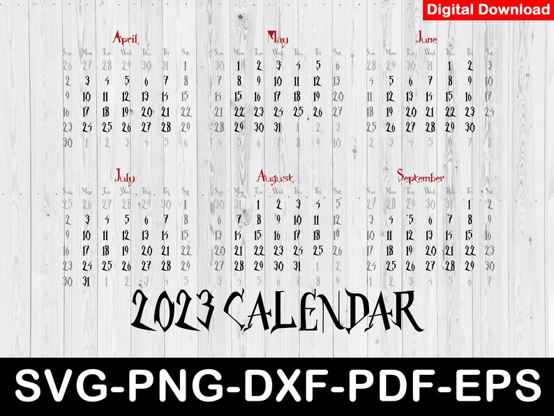 2023 Calendar Svg, Png Hocus Pocus Calendar Svg, Png Witcher Calendar ...