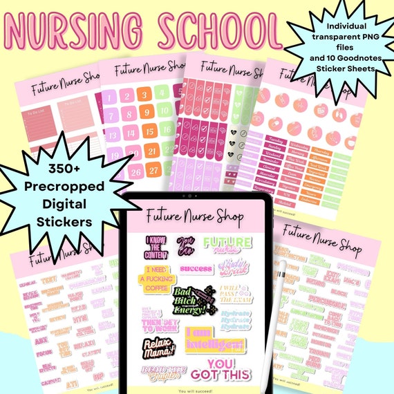 Nursing School DIGITAL Stickers for Digital Planners Student - Etsy