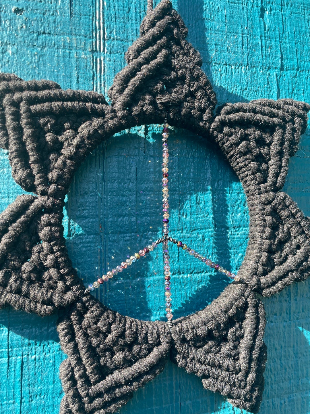 Macramé Peace Suncatcher - Etsy