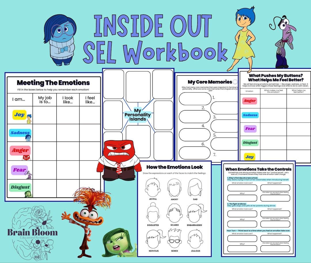 Inside Out SEL Workbook | Emotion Awareness and Regulation Lesson ...