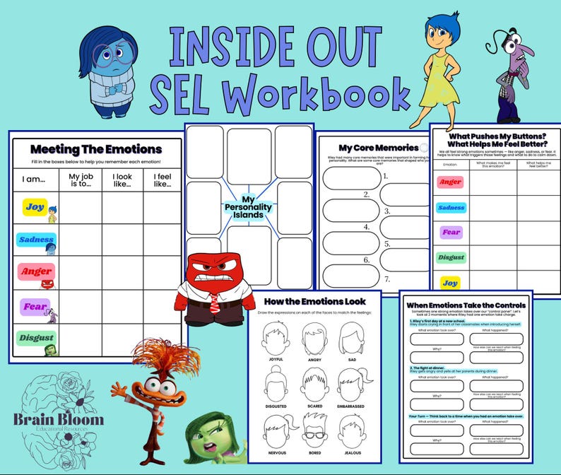 Inside Out SEL Workbook | Emotion Awareness and Regulation Lesson ...
