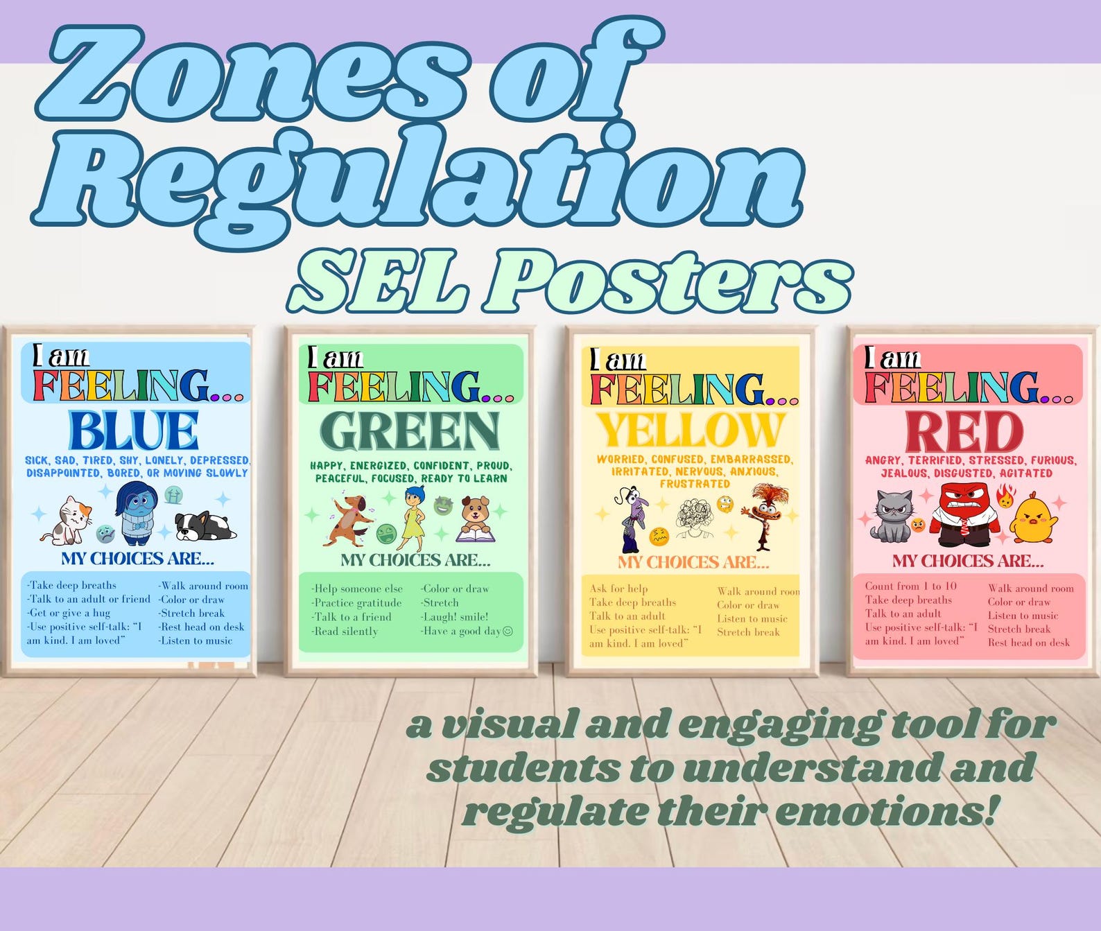 Zones of Emotional Regulation Posters | Inside Out SEL Lesson ...