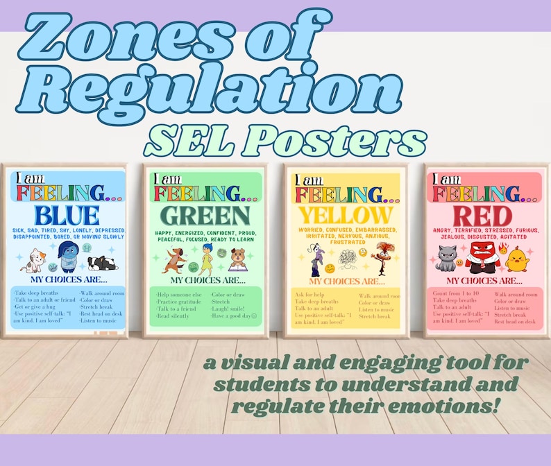 Zones of Emotional Regulation Posters | Inside Out SEL Lesson ...