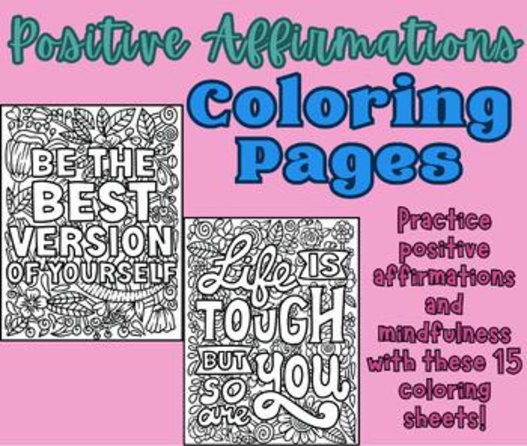 Positive Affirmations Coloring Pages | Social Emotional Regulation ...