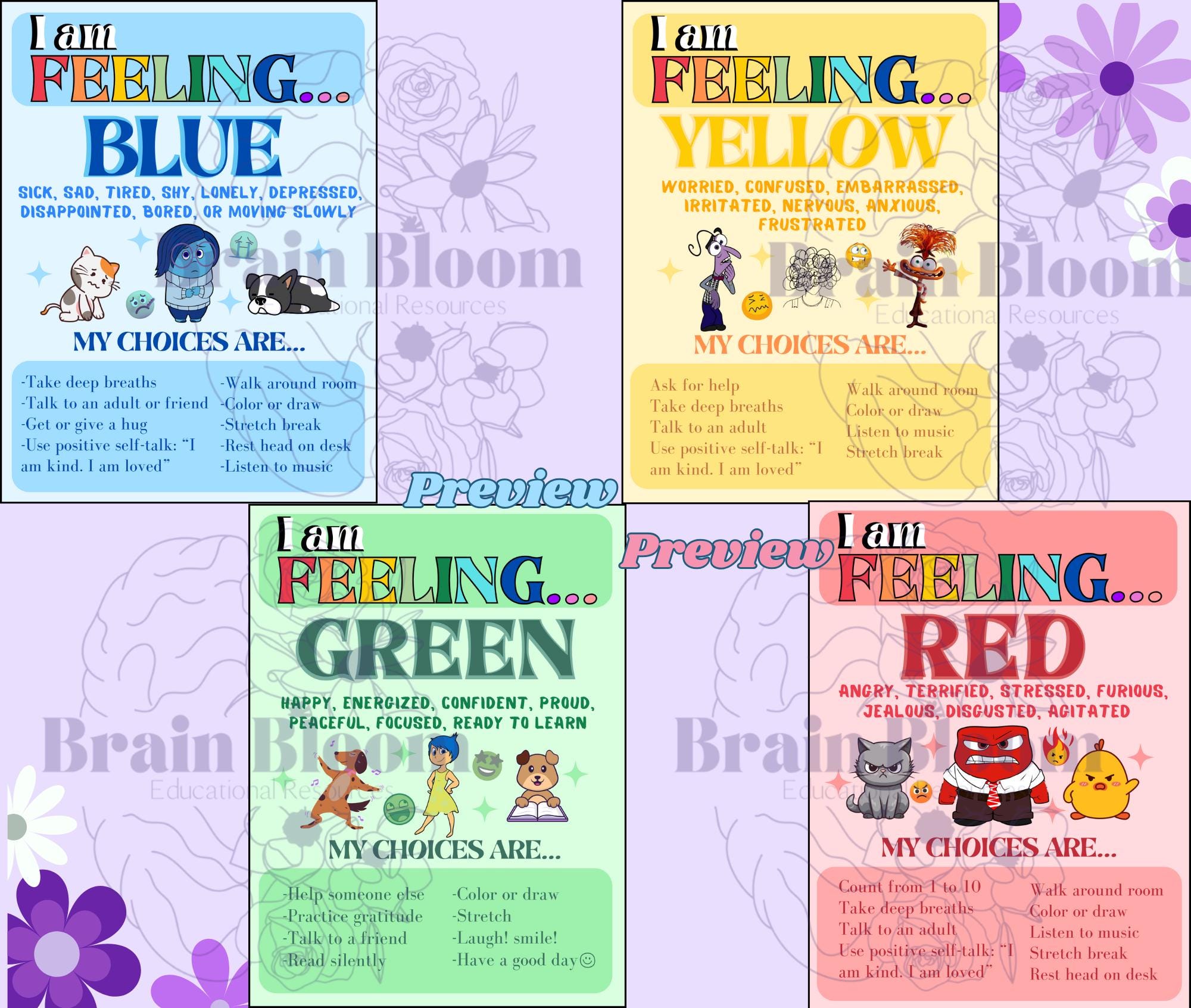 Zones of Emotional Regulation Posters | Inside Out SEL Lesson ...