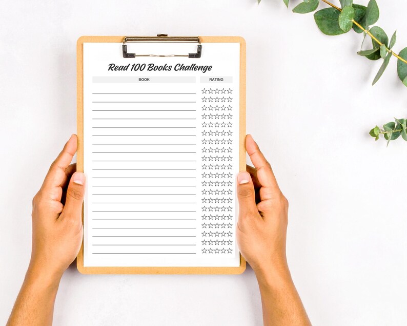 100 Books Reading Challenge Tracker Printable, Book Log, Reading ...
