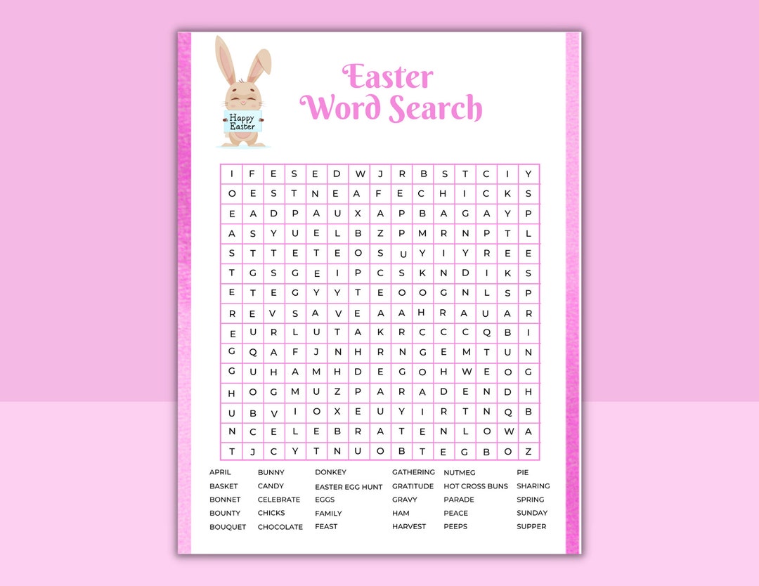 Easter Word Search, Easter Games, Easter Crossword Puzzle Printable ...