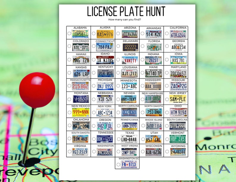 License Plate Game Bundle - License Plate Hunt Bundle - Kids Road Trip ...