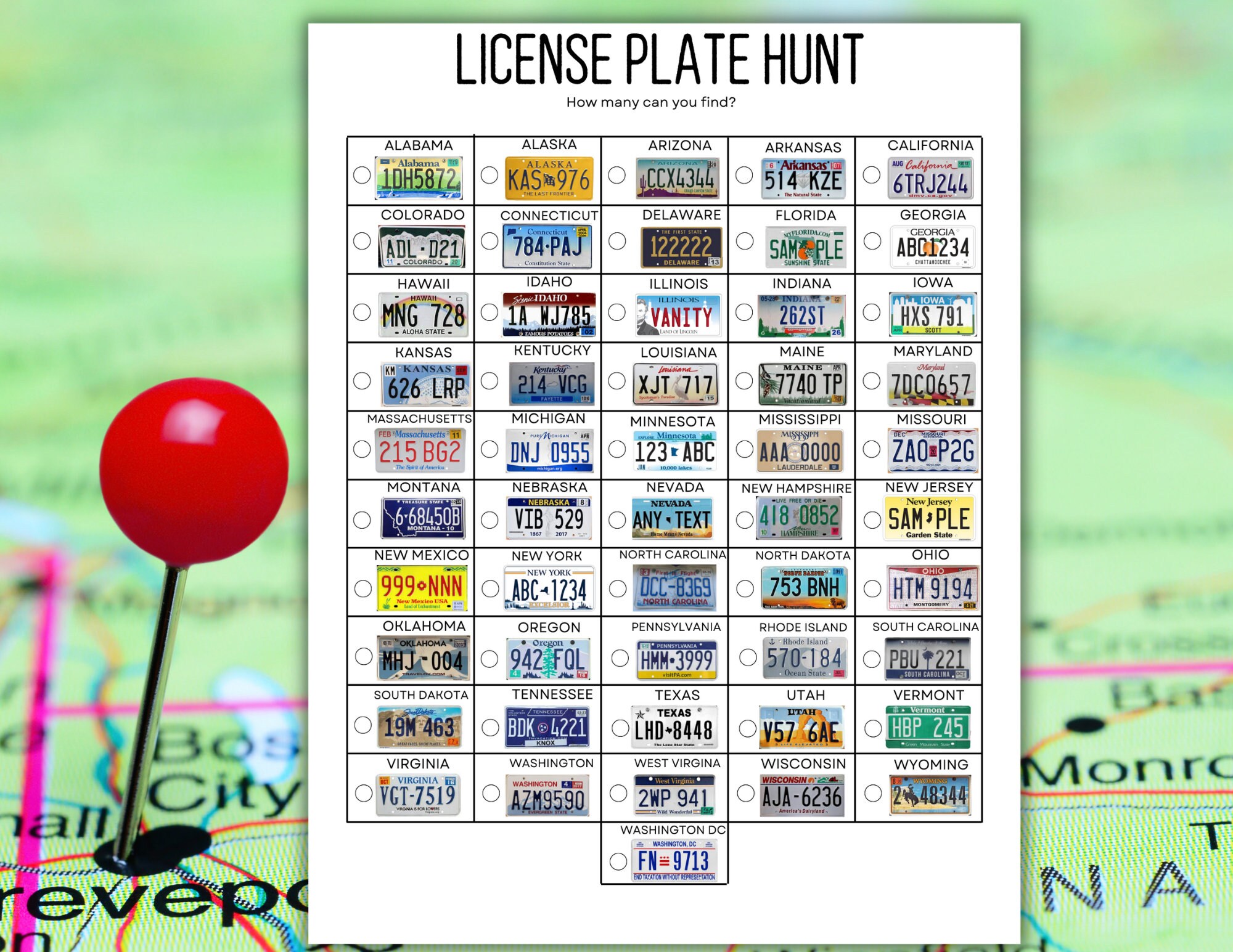 License Plate Game Bundle - License Plate Hunt Bundle - Kids Road Trip ...