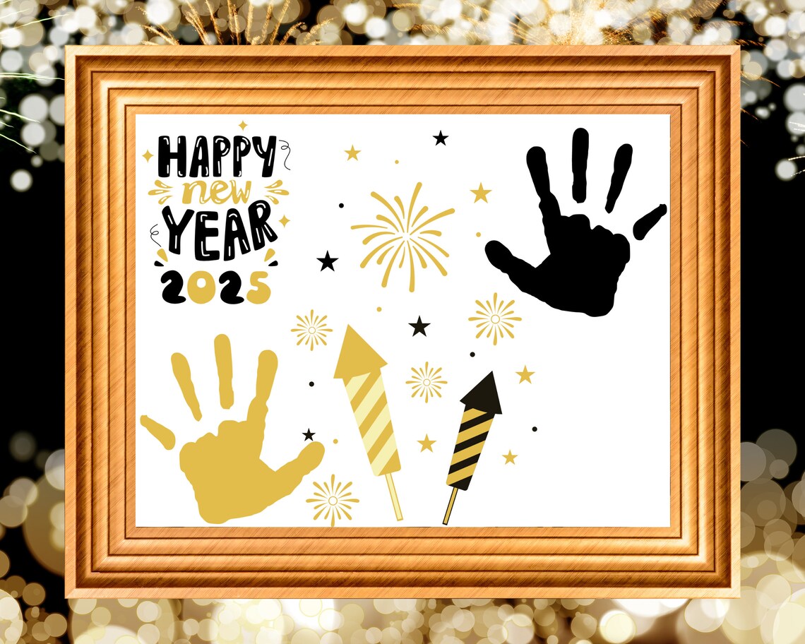 New Year 2025 Handprint Craft, New Year 2025 Craft, Preschool New Year ...