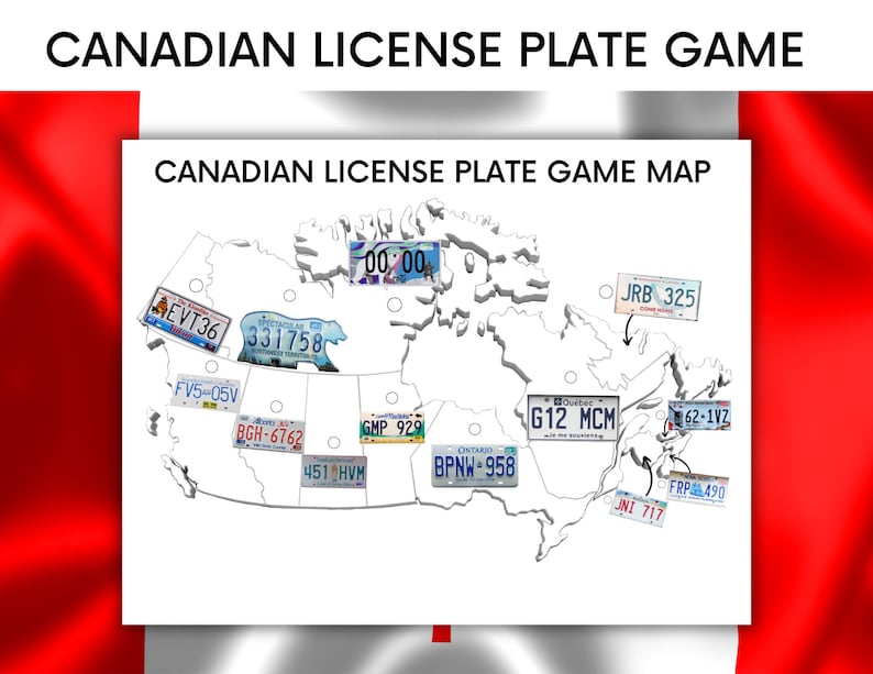 License Plate Game Map Bundle License Plate Hunt Map Bundle Canadian ...
