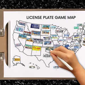 License Plate Game With Map Road Trip Games Printable - Etsy
