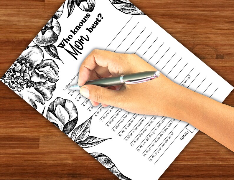 Who Knows Mom Best, Mother's Day Quiz, Mother's Day Game, Mom's ...