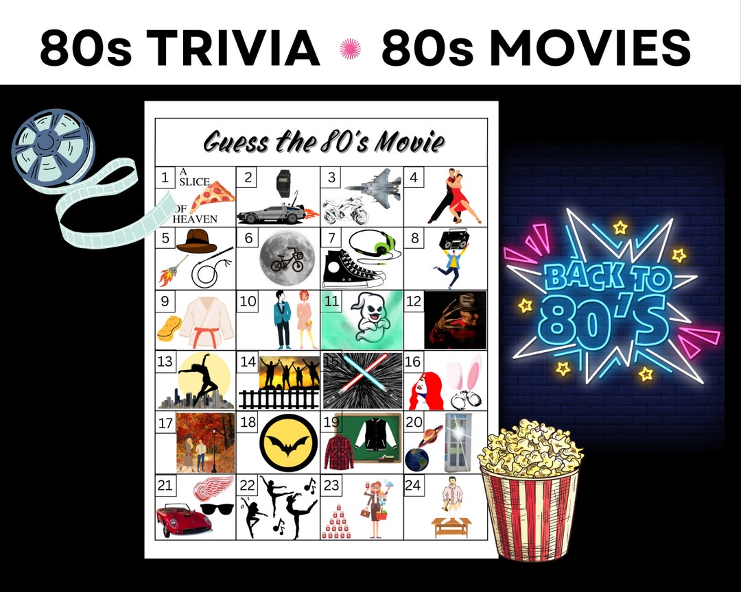 80s Movie Trivia, 80s Trivia Game, 80s Games, 80s Party, 80s Theme ...