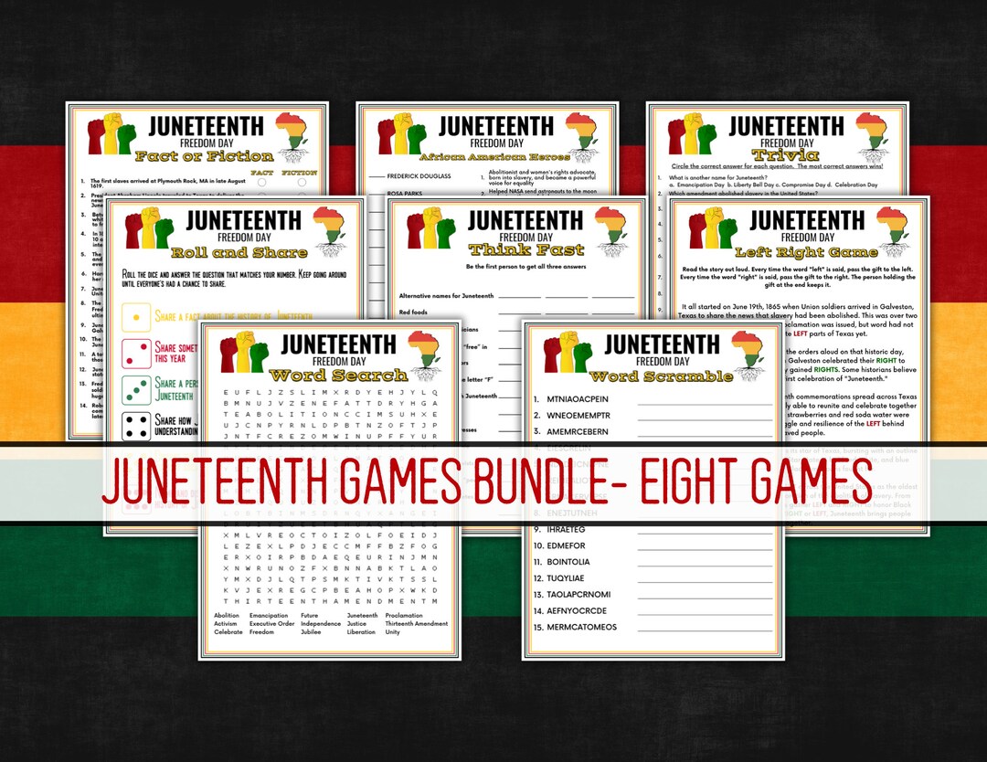 Juneteenth Games, Juneteenth Trivia, Juneteenth Game Bundle, DIY ...