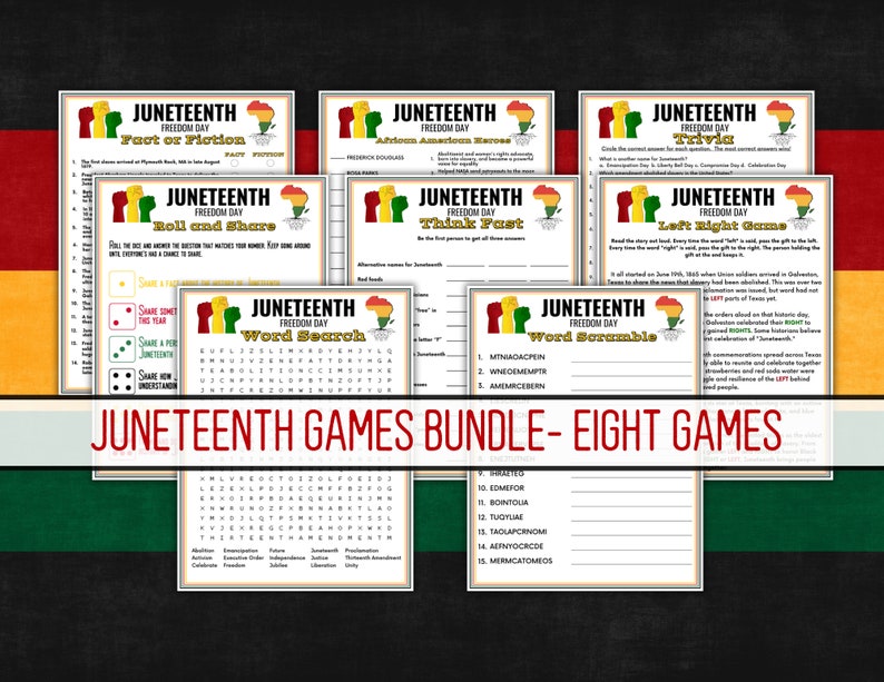 Juneteenth Games, Juneteenth Trivia, Juneteenth Game Bundle, DIY ...
