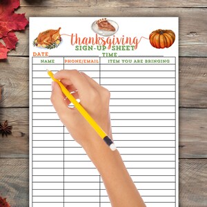 Thanksgiving Potluck Sign up Sheet, Thanksgiving Potluck, Potluck Sign ...