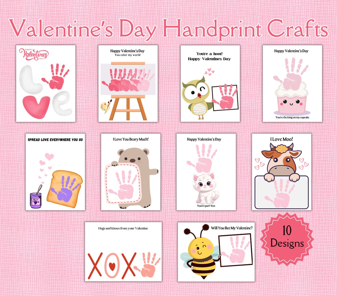 Valentine Handprint Crafts, Valentine Craft, Valentine Gift for Wife ...