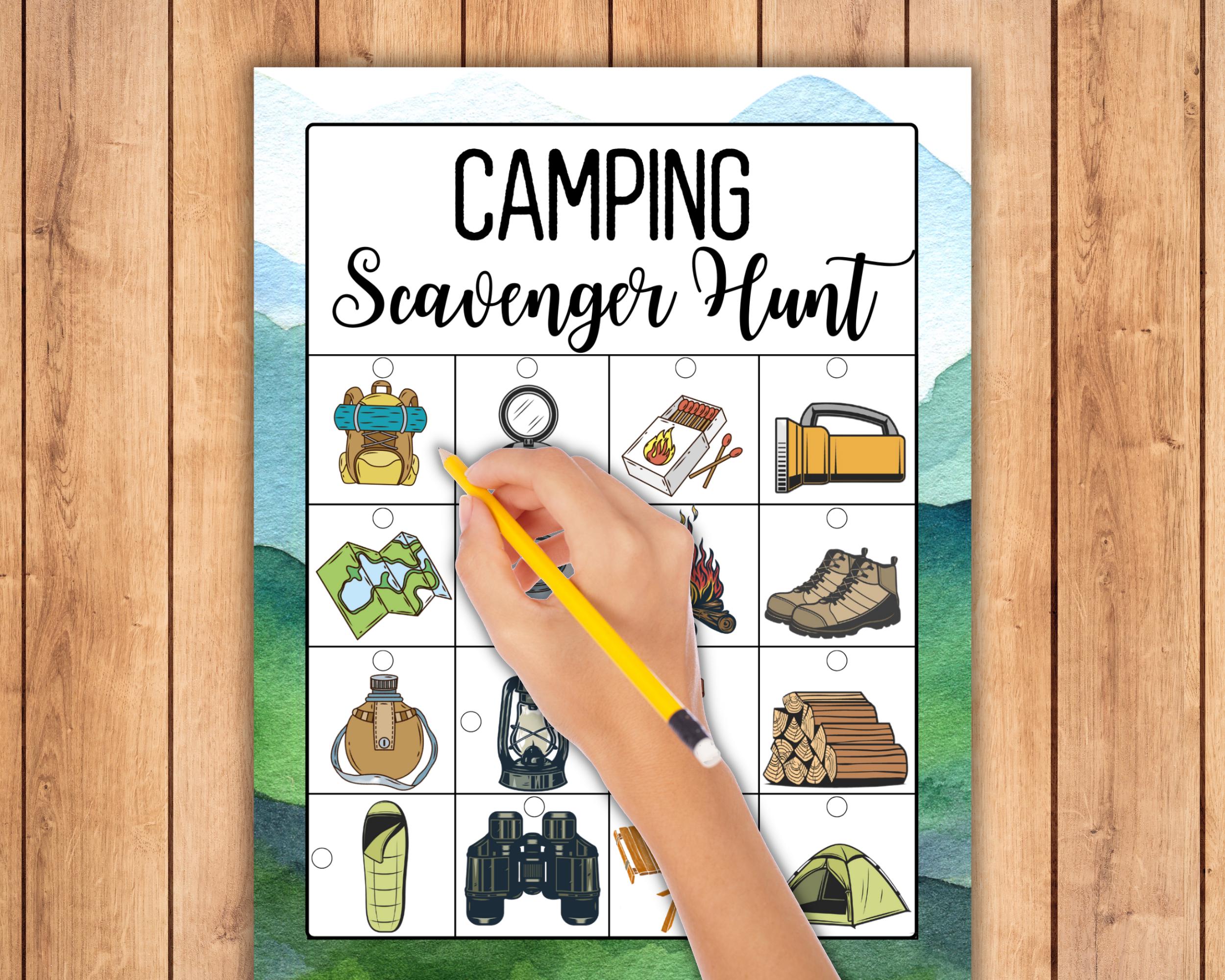 Camping Scavenger Hunt, Camping Activity, Camp Game, Summer Scavenger ...