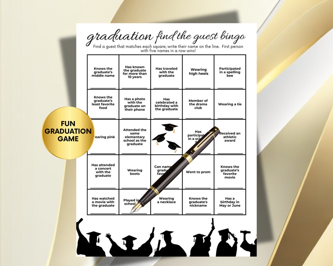 Graduation Find the Guest Bingo | Graduation Bingo | 2025 Graduation ...