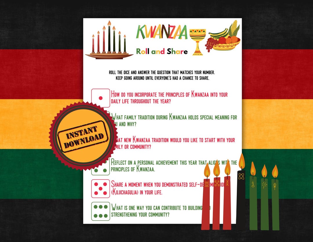 Kwanzaa Roll and Share Game, Kwanzaa Dice Game, Kwanzaa Reflection Game ...
