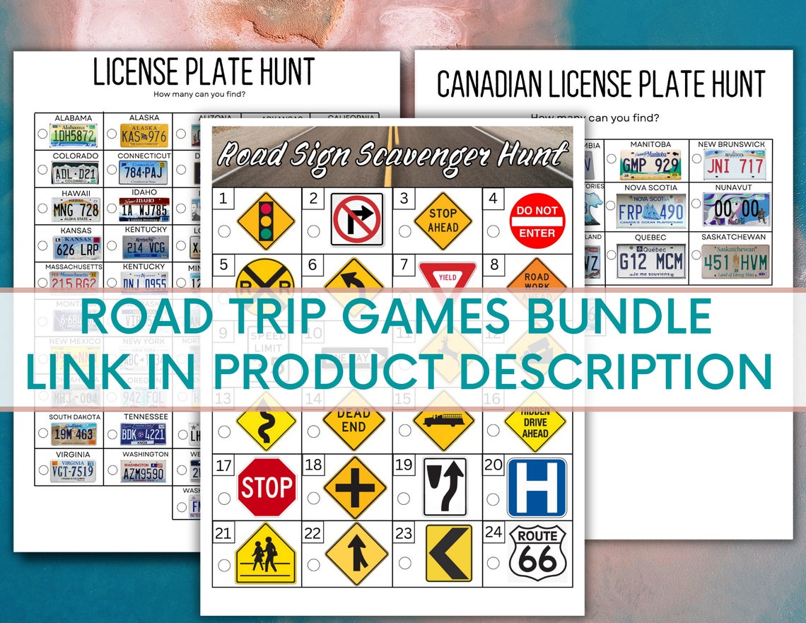 Road Trip Games License Plate Game-make My Drive Fun Kids - Etsy
