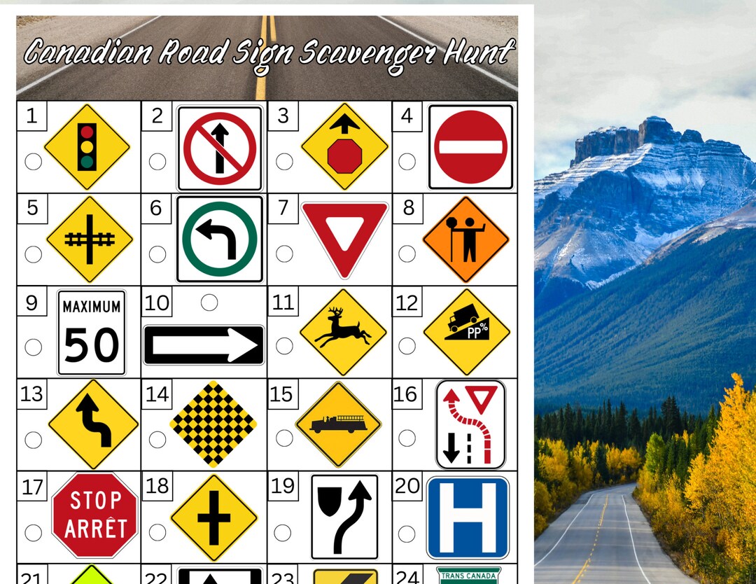 Canada Road Signs Game Canada Car Games for Kids Canada Road - Etsy