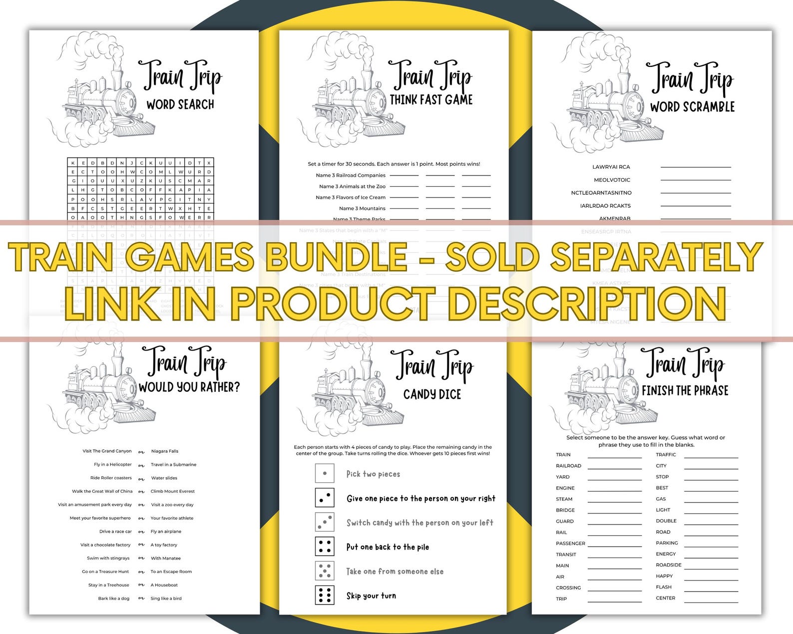 Train Scavenger Hunt Game, Family Travel Activity, Game for Train ...