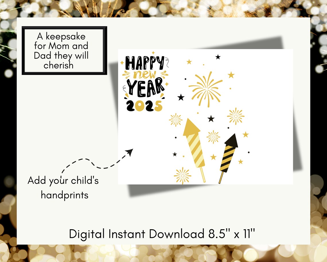 New Year 2025 Handprint Craft, New Year 2025 Craft, Preschool New Year ...