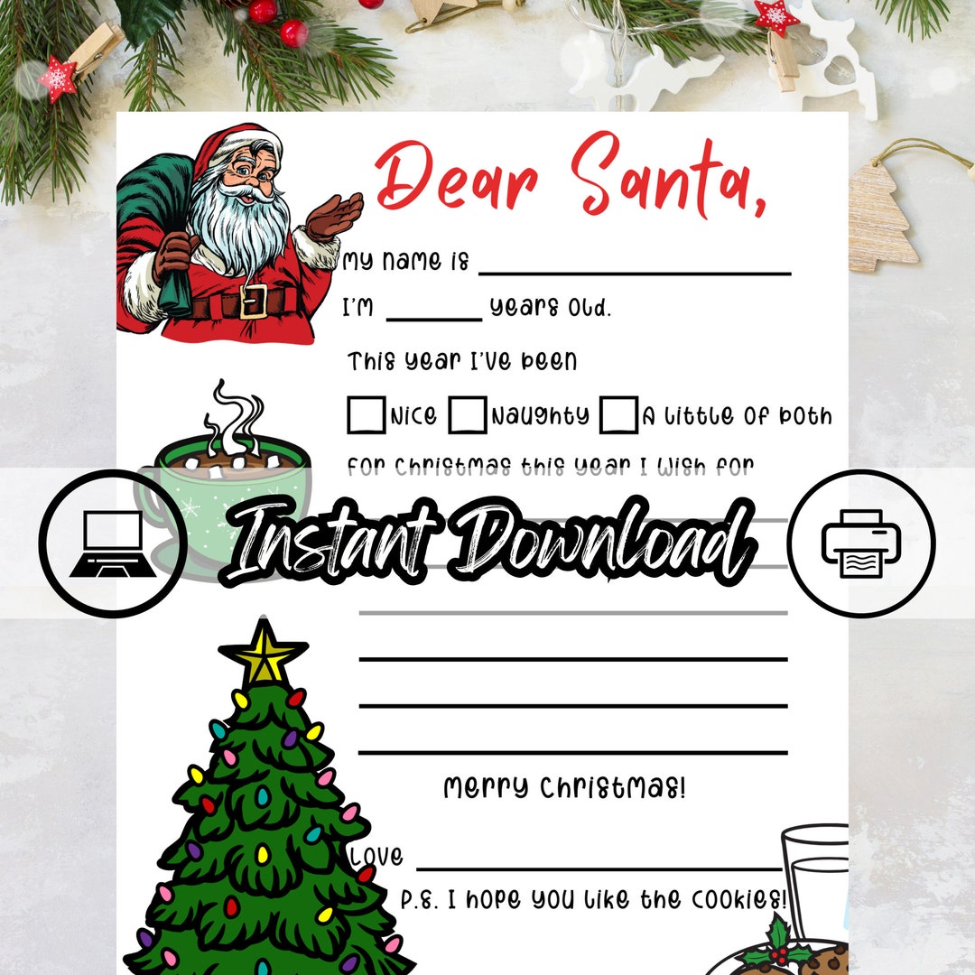 Letter to Santa, Santa Letter, Christmas Letter, Santa Mail, Santa ...